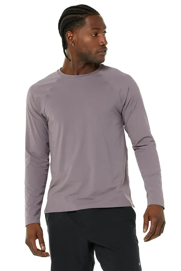 Alo Yoga Idol Long Sleeve Performance T-Shirt In Purple Dusk - 20